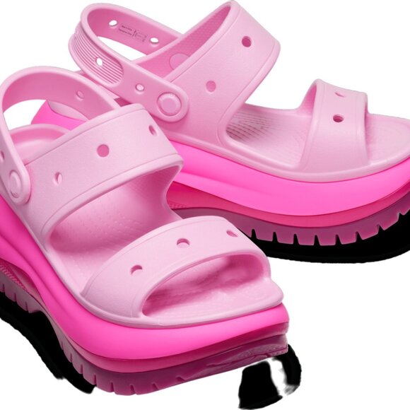 Shoes | Crocs Mega Crush Matte Sandal Pink Tweed Multi | Poshmark
